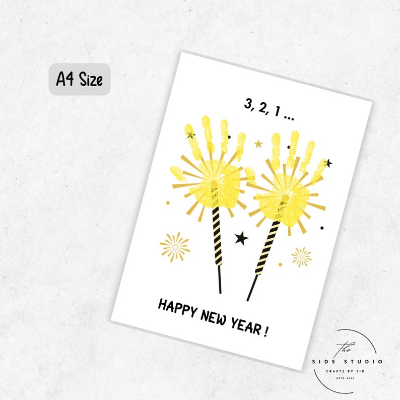 Happy New Year Handprint Craft 2026, New Year Handprint Art, 2026 Craft ...