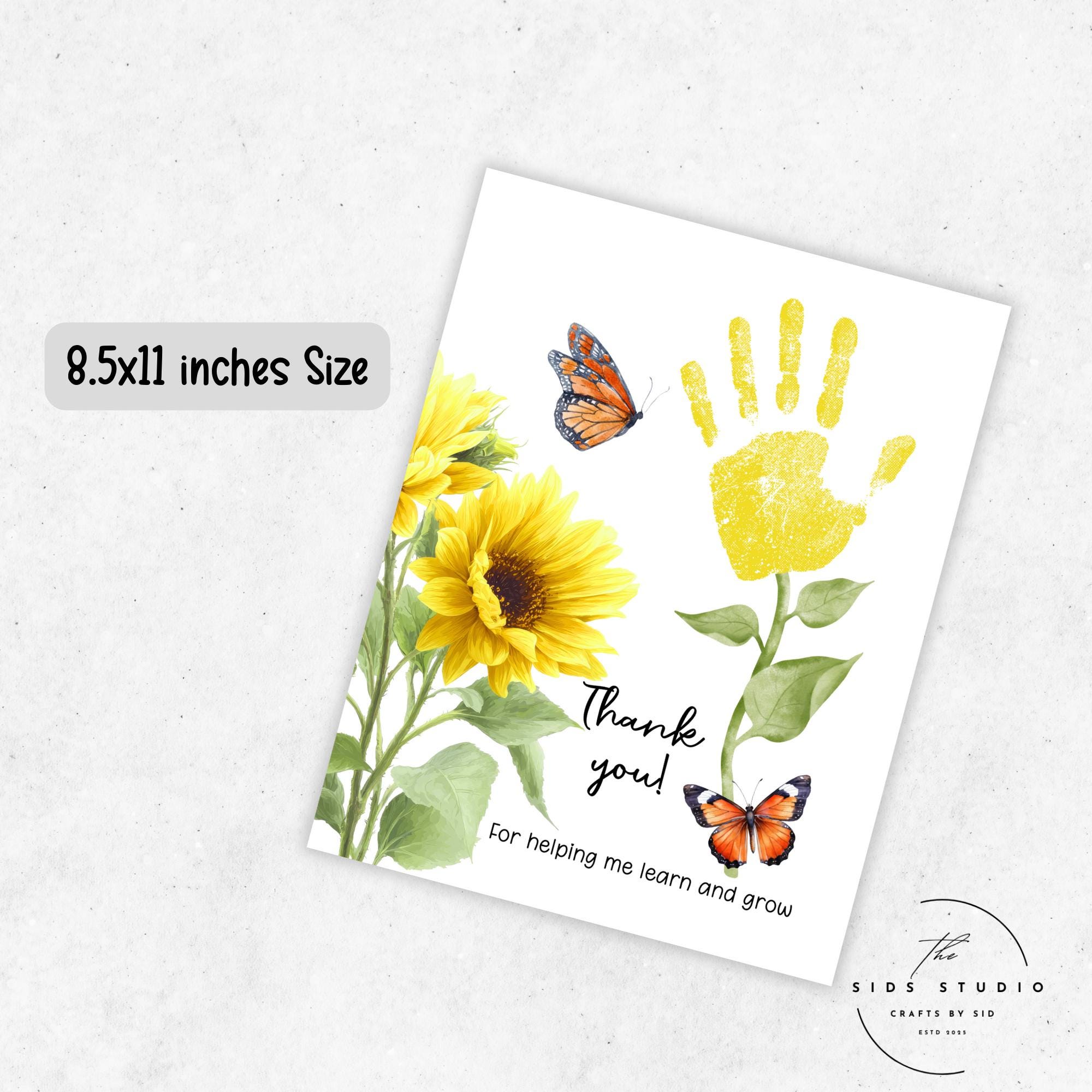 Teacher Appreciation Handprint Art, Flower Handprint Art, Kindergarten ...