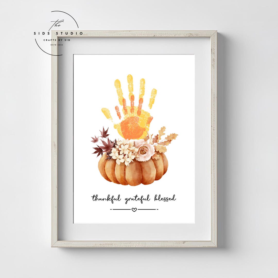 Thanksgiving Handprint Art | Fall Autumn Flower Handprint Art | Pumpkin ...