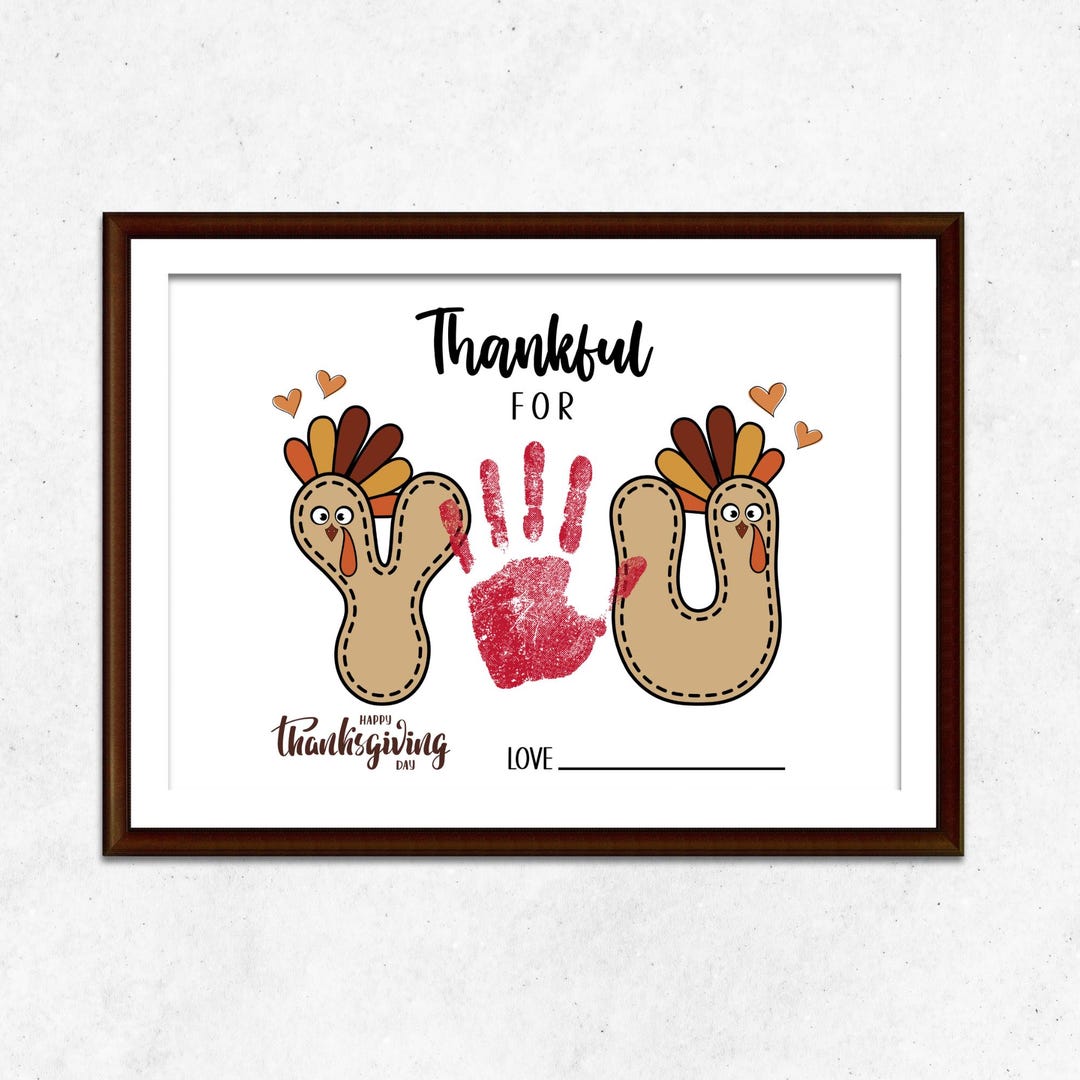 Thankful for You Handprint Craft | Turkey Handprint Art | Autumn ...