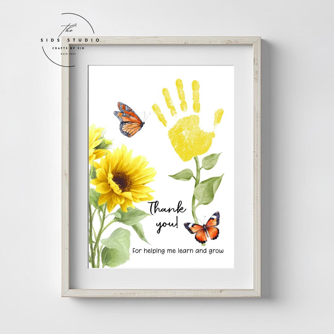 Teacher Appreciation Handprint Art, Flower Handprint Art, Kindergarten ...