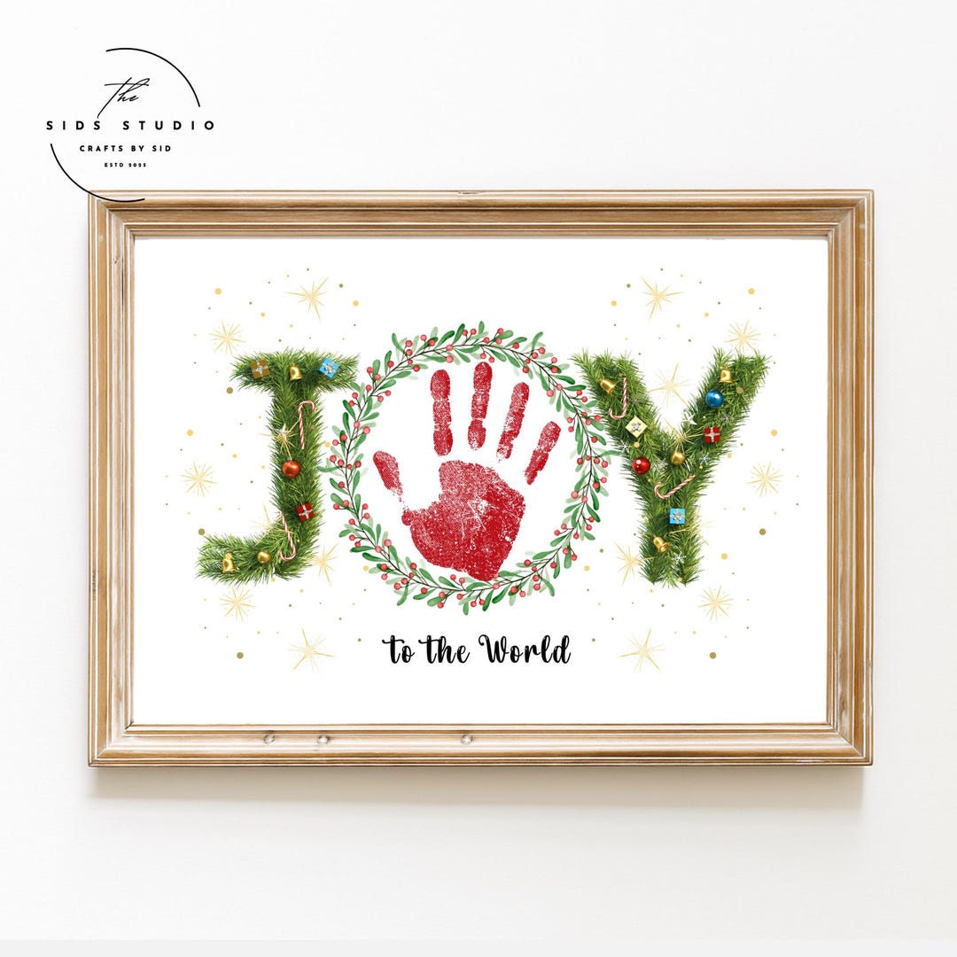 Christmas Handprint Craft, Joy to the World Handprint Art, Merry ...