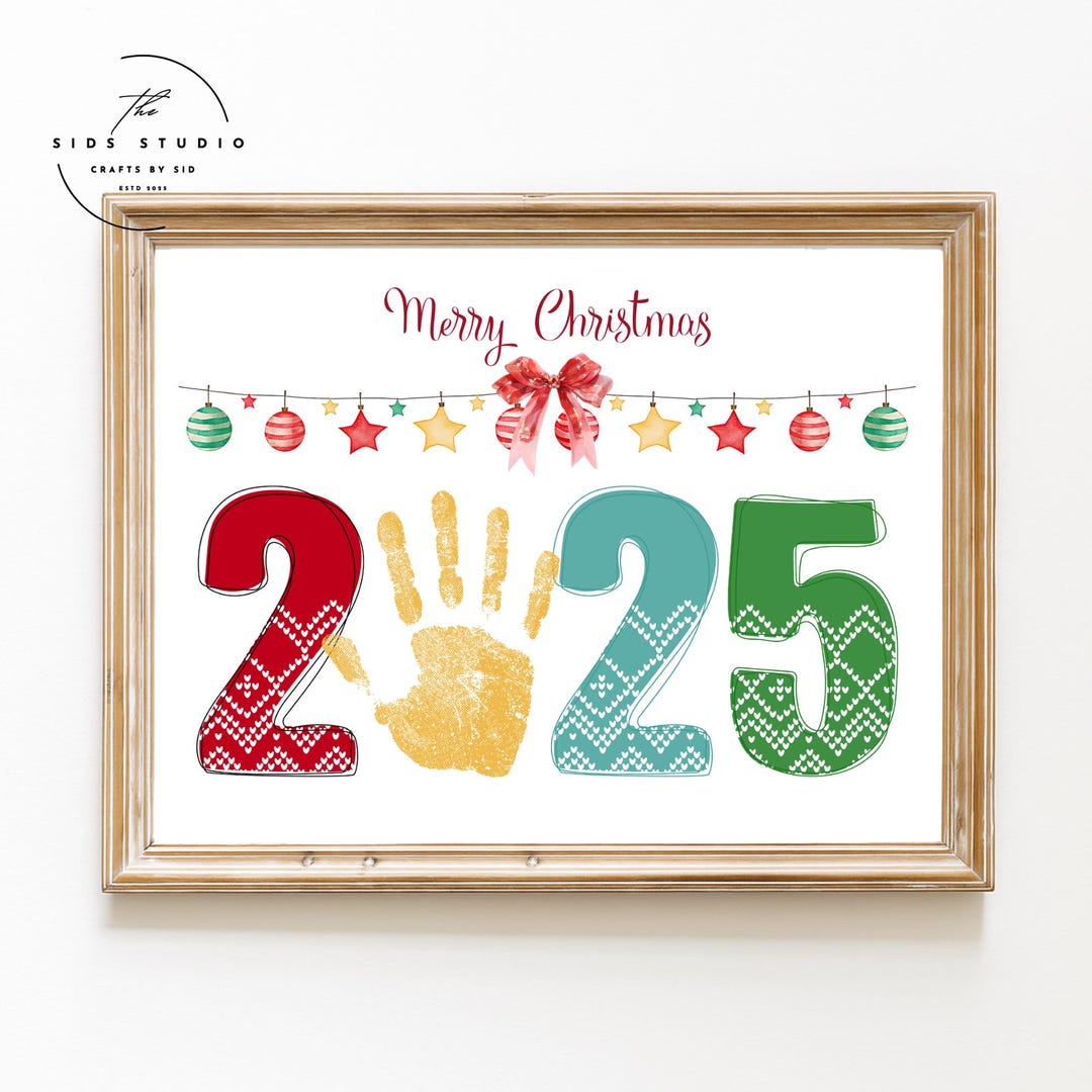 Christmas Handprint Craft 2025, Christmas Ornament Handprint Art, Merry ...