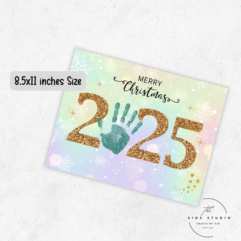 Christmas Handprint Craft 2025, Christmas Ornament Handprint Art, Merry ...