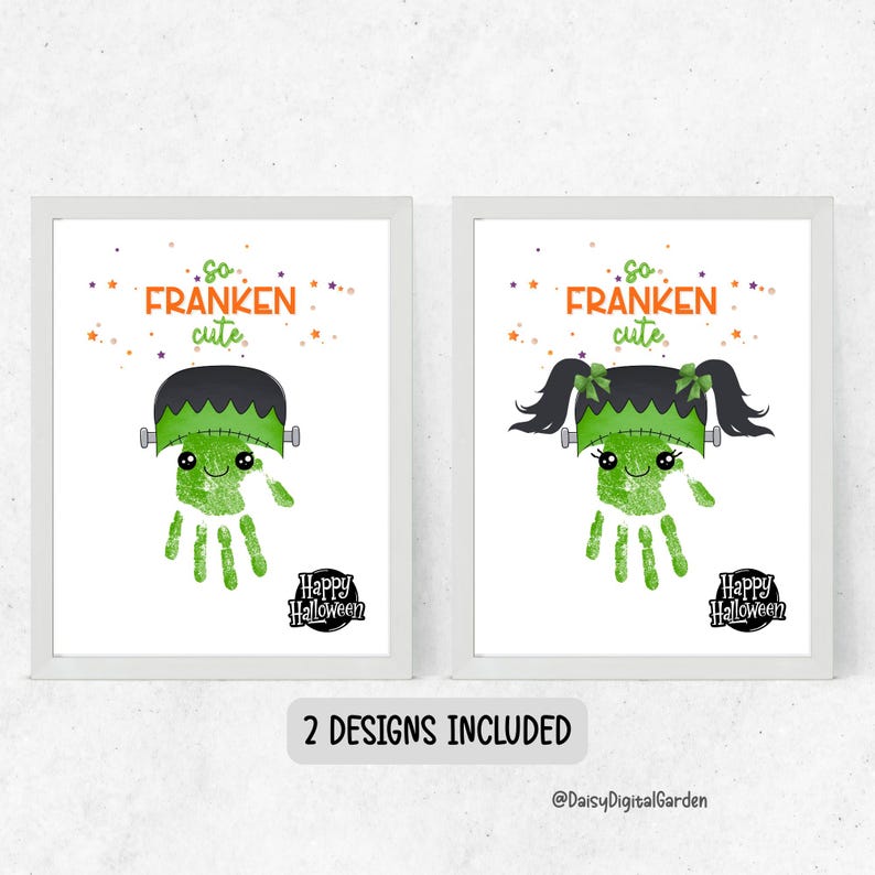 Frankenstein Handprint Art, Halloween Handprint Art Craft, Halloween ...