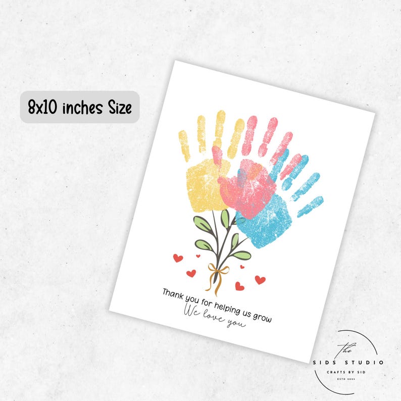 Teacher Appreciation Handprint Art, Flower Handprint Art, Kindergarten ...
