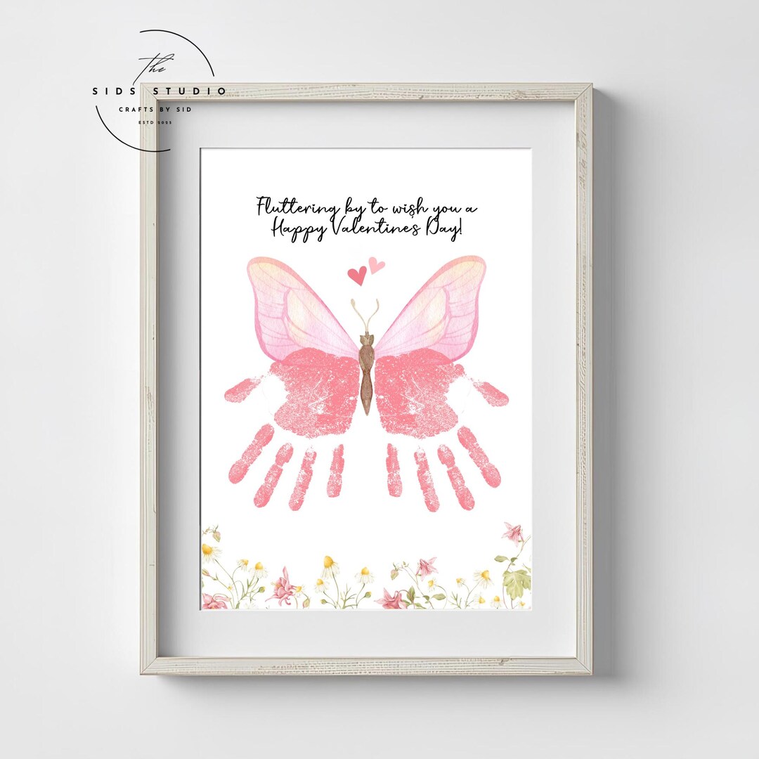 Valentine Handprint Art, Butterfly Handprint Craft, Mother's Day ...