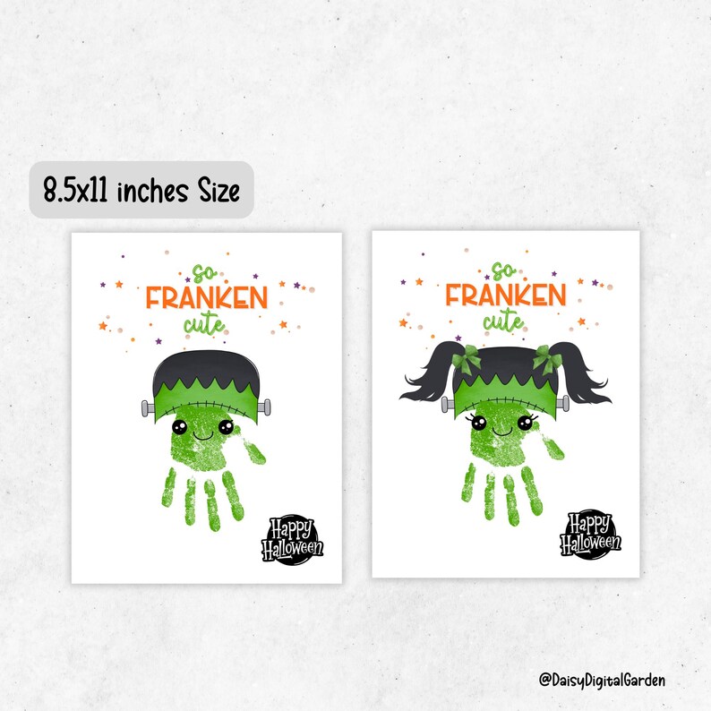Frankenstein Handprint Art, Halloween Handprint Art Craft, Halloween ...