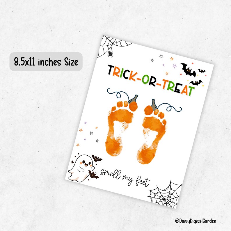 Halloween Footprint Art Craft, Halloween Footprint Art, Pumpkin ...