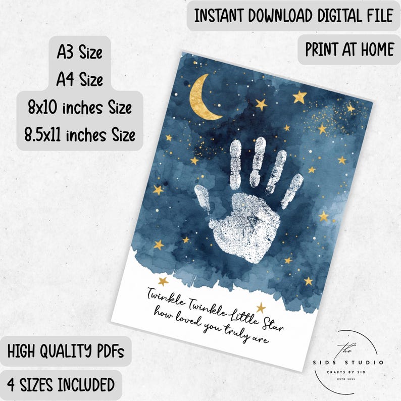 Twinkle Star Handprint Art, Nursery Rhyme Handprint Art, Toddler ...