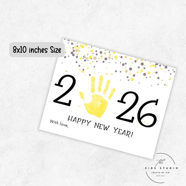 Happy New Year Handprint Craft 2026, New Year Handprint Art, 2026 Craft ...