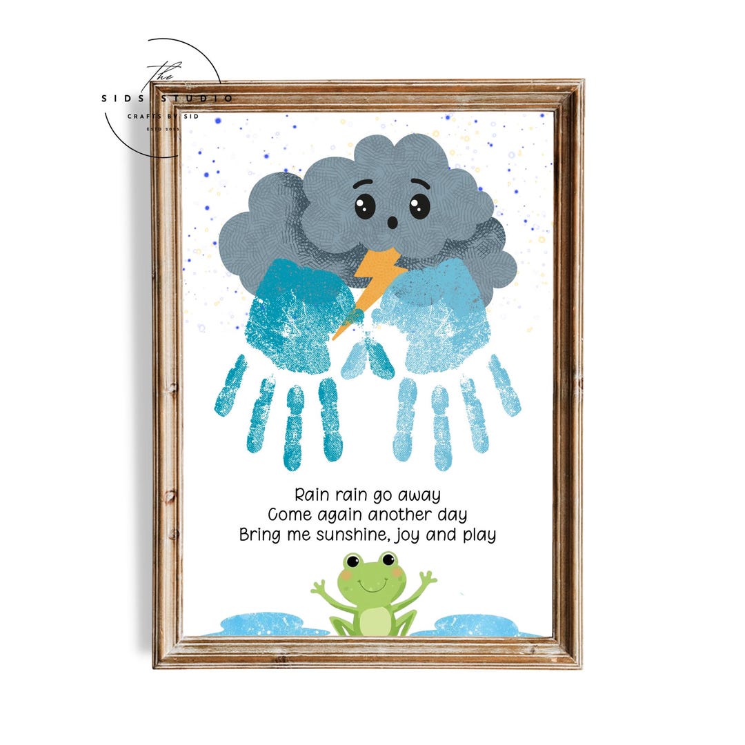 Rain Rain Go Away Handprint Art, Nursery Rhyme Handprint Art, Toddler ...