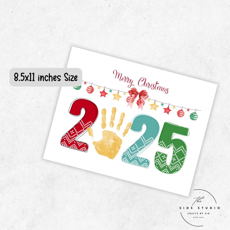 Christmas Handprint Craft 2025, Christmas Ornament Handprint Art, Merry ...