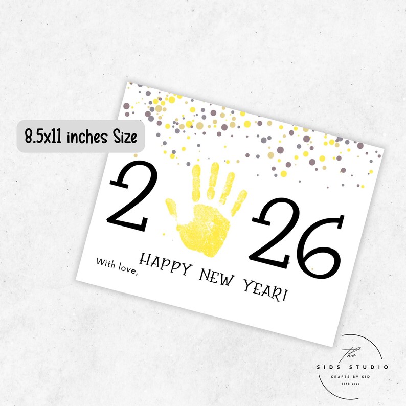 Happy New Year Handprint Craft 2026, New Year Handprint Art, 2026 Craft ...