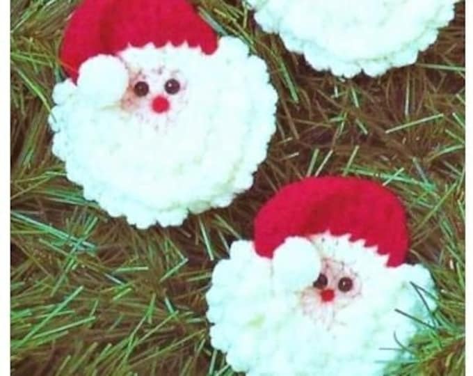 Vintage Crochet Santa Face Ornament Pattern - Etsy