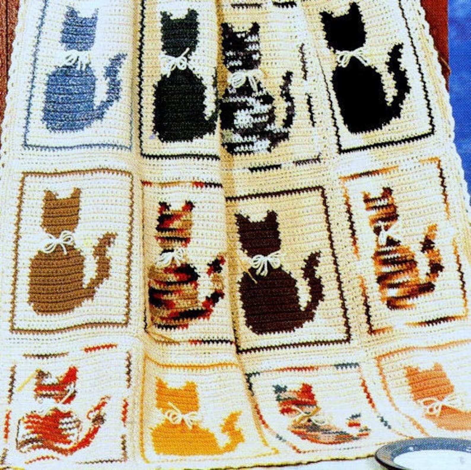 Crochet Cats Afghan Blanket Pattern - Etsy