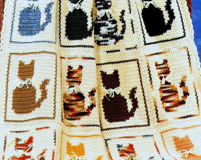 Crochet Cats Afghan Blanket Pattern - Etsy