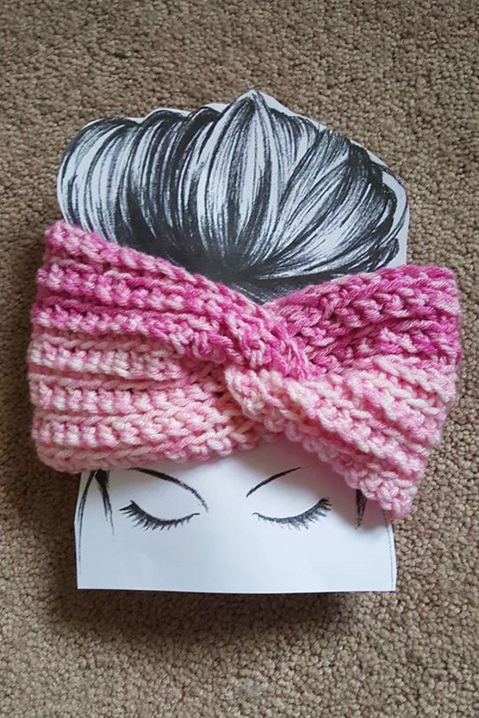 Printable Messy Bun Display Card for Head Warmers, Crochet Headbands ...