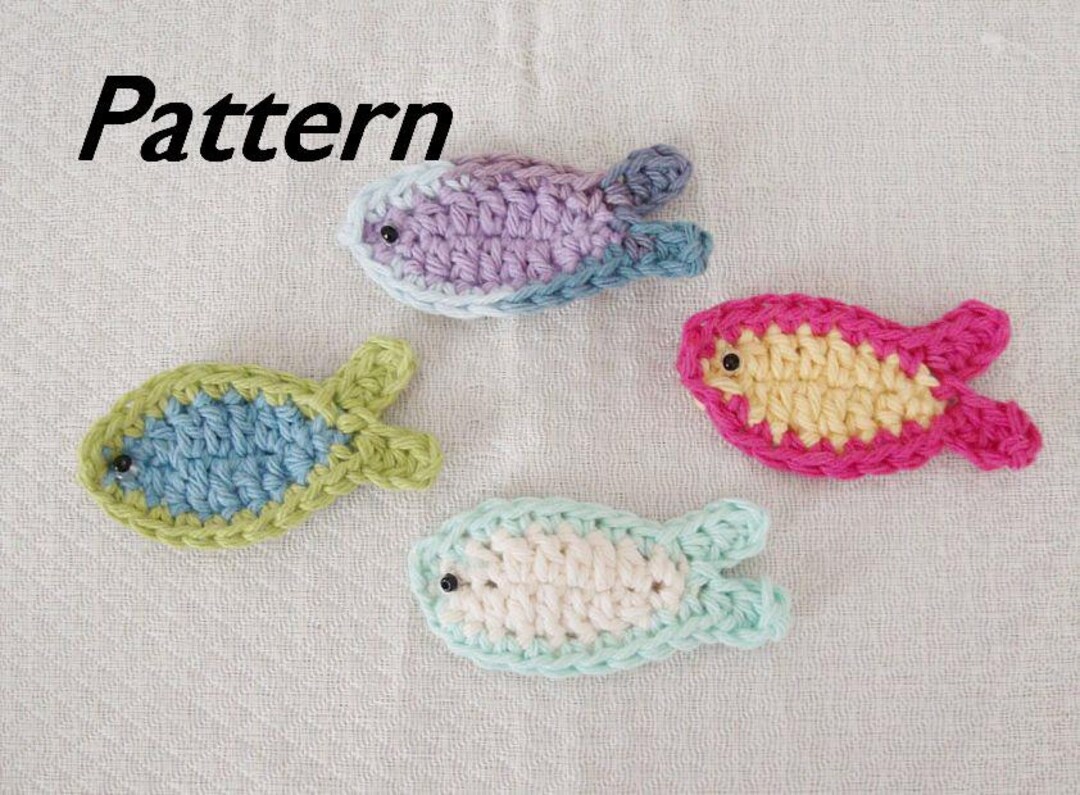Crochet Fish Applique Pattern Instant Download - Etsy