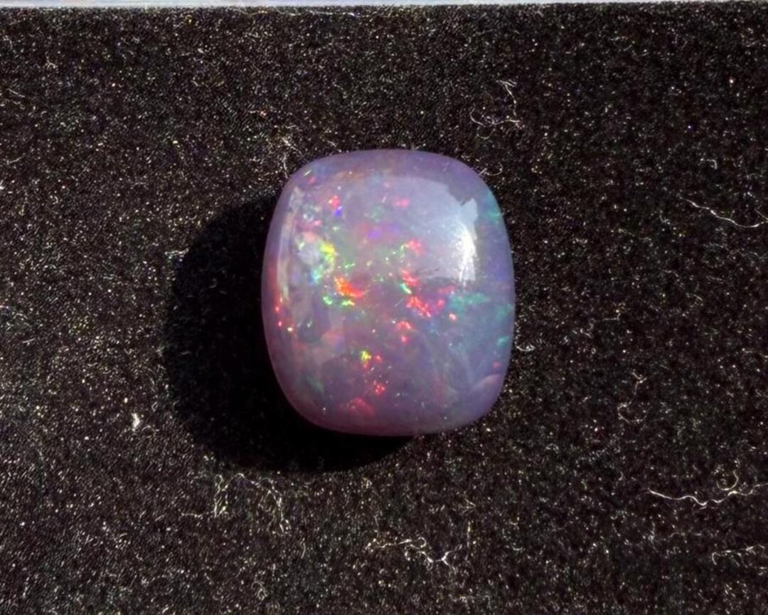 8.55 Carat Black Ethiopian Opal Cushion Cabochon 15X13MM, Flashy Opal ...