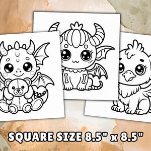 Kawaii Monsters Coloring Book for Adults & Kids, 30 Bold and Easy ...