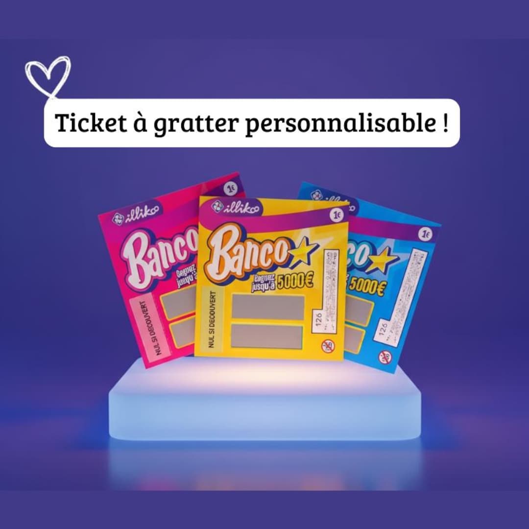Ticket à gratter message personnalisé imitation Banco - Etsy France