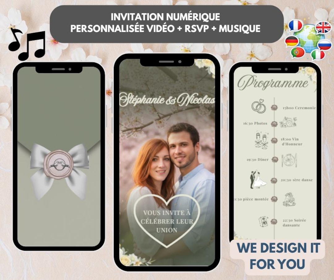 Personalized Digital Wedding Invitation – Electronic Announcement ...