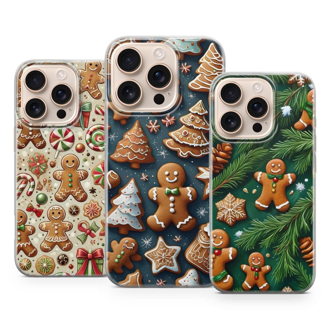 Gingerbread Man Christmas Phone Case, Holiday Design - Etsy