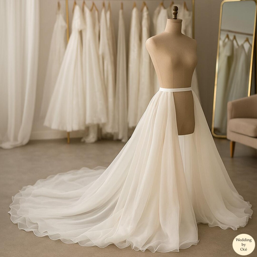 Detachable Wedding Dress Overskirt, Ivory & White Skirt, Custom Bride ...