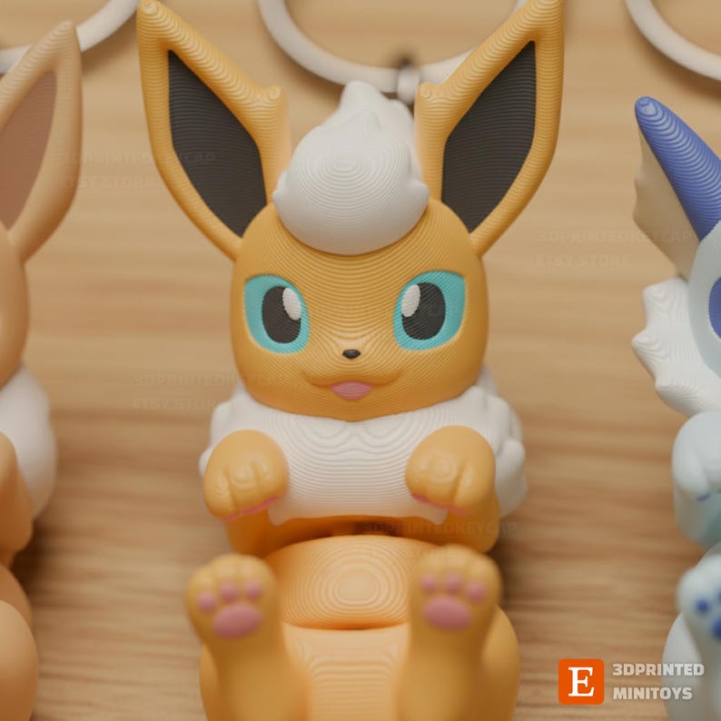 Eevee Eeveelution Flexi Keychain | Articulating Fidget Toy | Umbreon ...