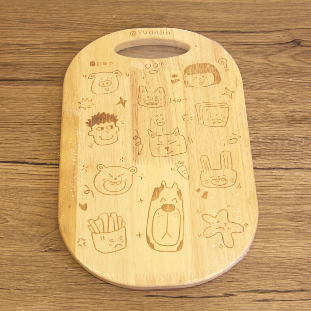 Cartoon Wood Cutting Board - Cute Multi-use Serving Tray for Bread ...