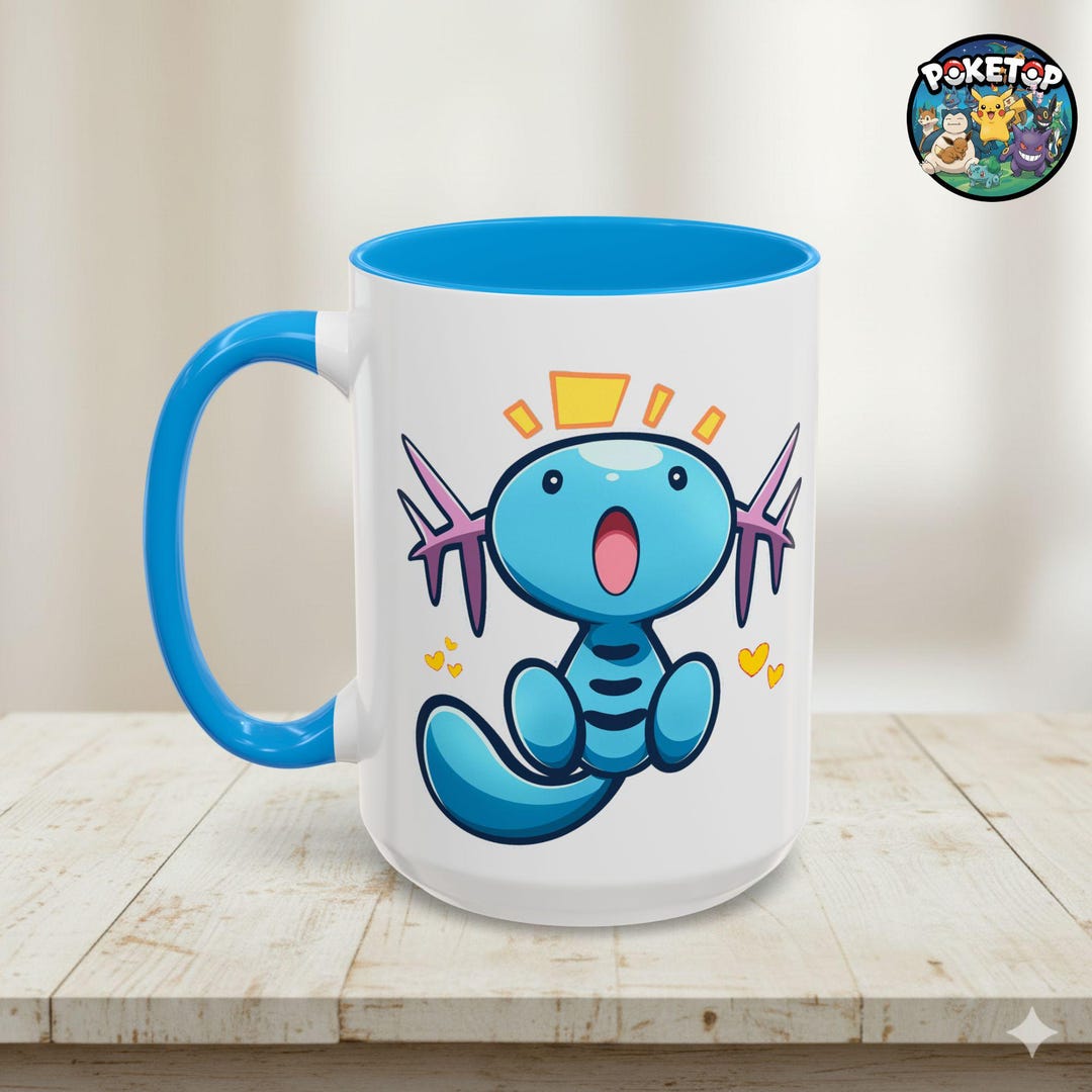 Wooper Axolotl Mug, Kawaii Anime Pokemon Inspired Coffee Cup, Gamer ...