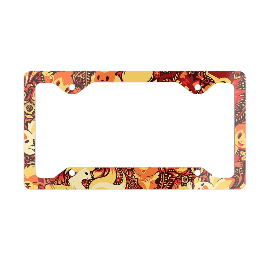 Pokemon Fire License Plate Frame, Anime Car Accessory - Etsy