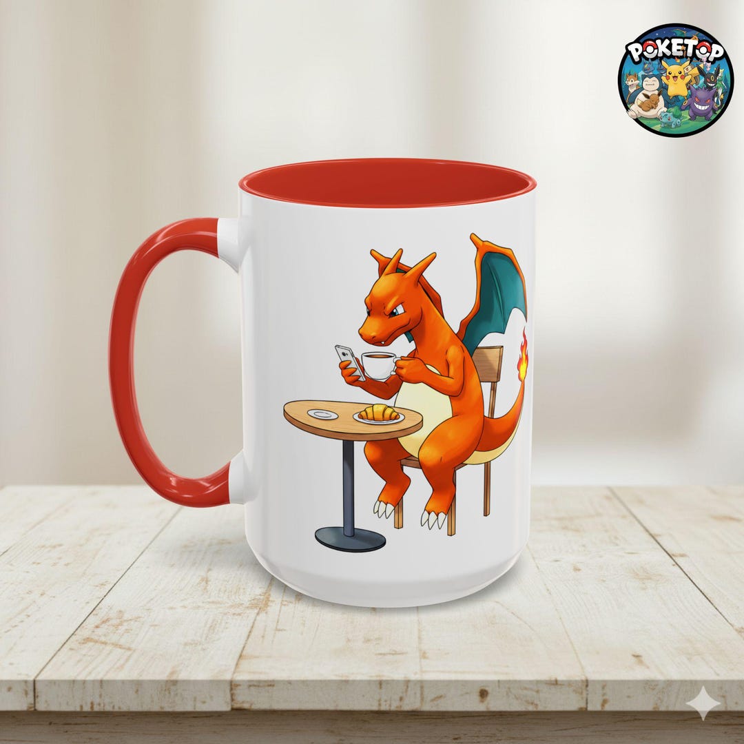 Charizard Coffee Mug: Anime Gamer Gift - 15oz Ceramic Cup - Etsy