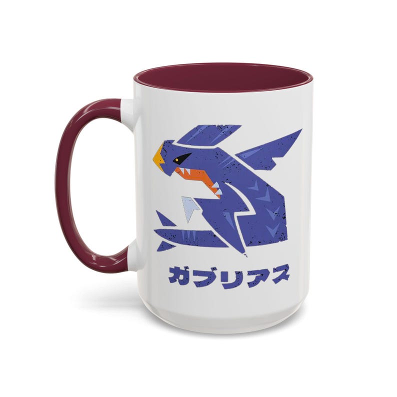 Garchomp Dragon Coffee Mug, Japanese Anime Art, Blue Two Tone 15oz - Etsy