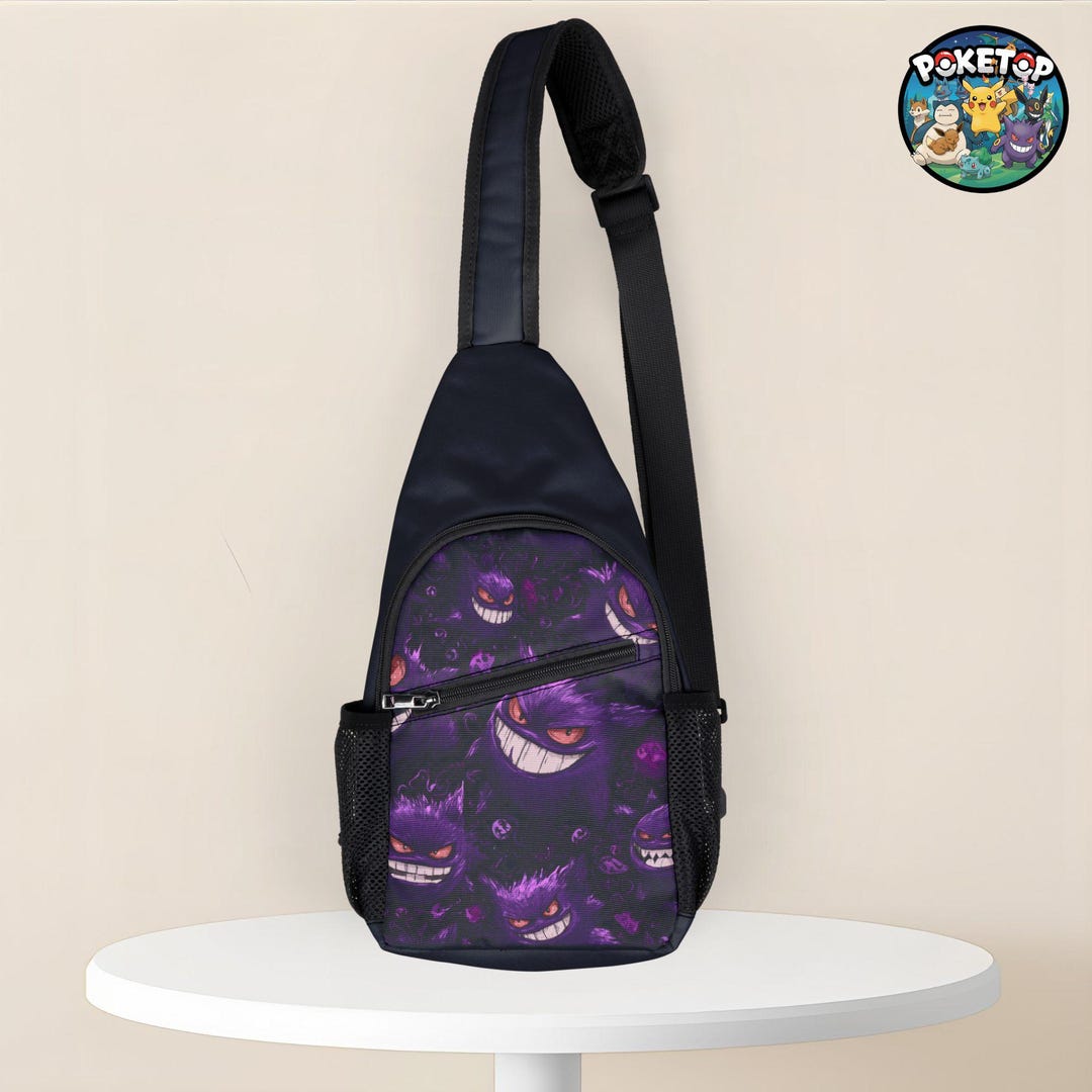 Gengar Pokemon Crossbody Bag, Ghost Type Shoulder Bag, Anime Sling Bag ...