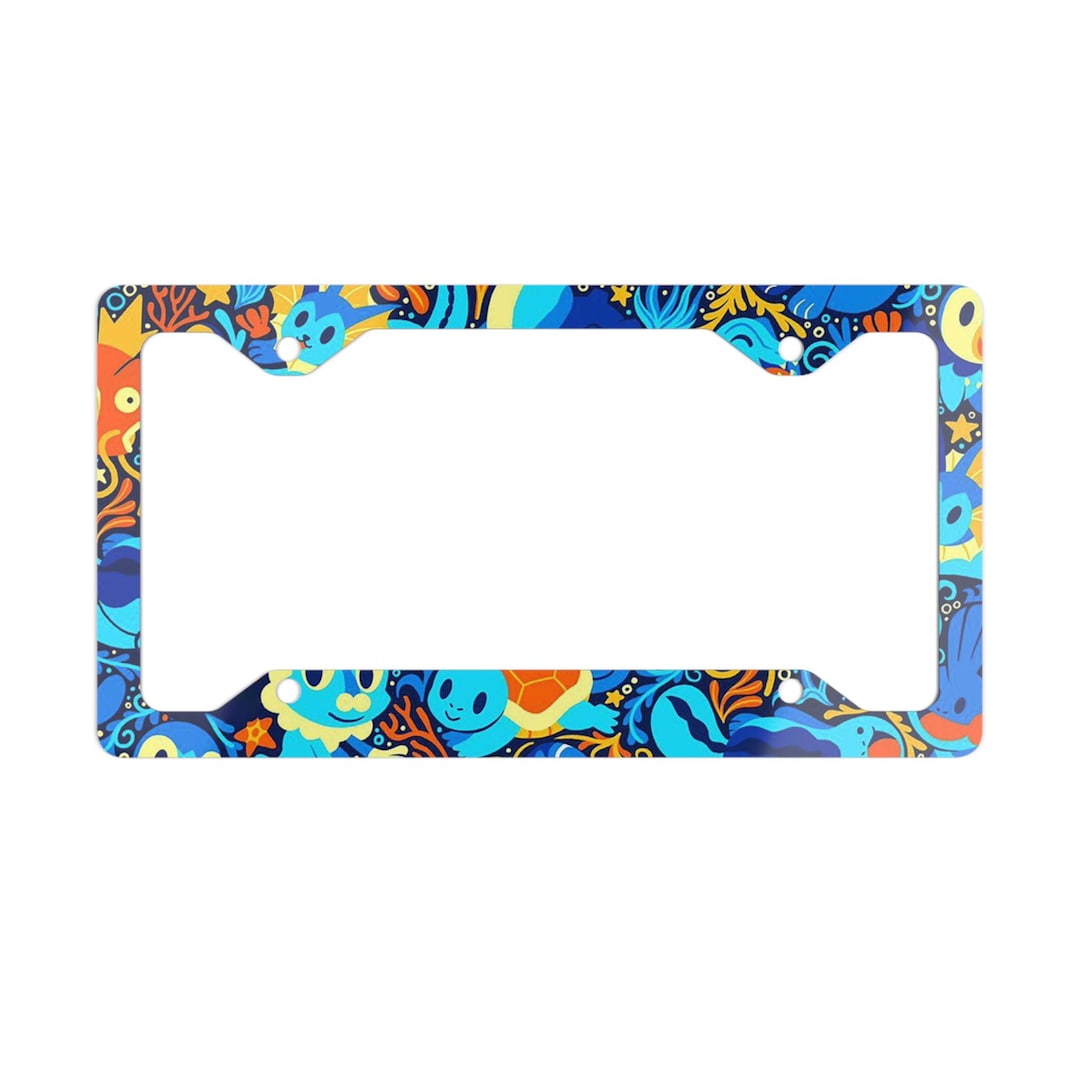 Pokemon Water License Plate Frame, Anime Car Accessory, Blue Ocean ...