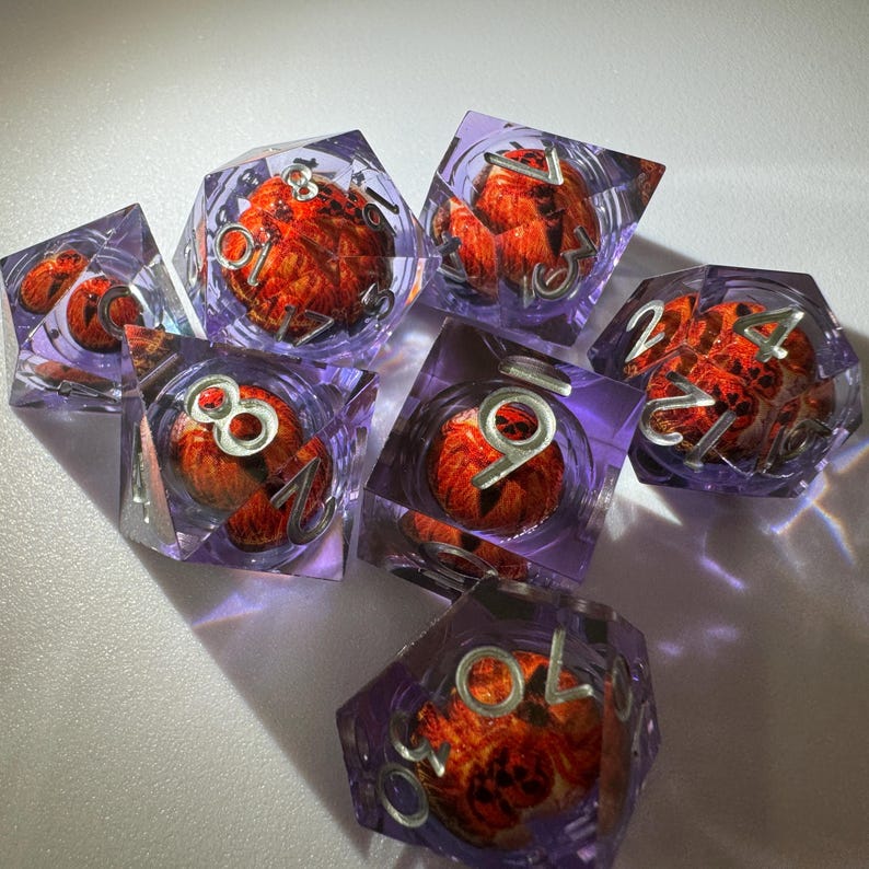 Blue Spider Liquid Core Dice Set｜sharp Edge Polyhedral With Spider ...