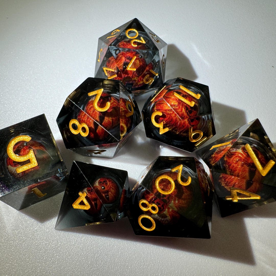 Horror DND Dice｜dragon Eye Dice Liquid Core Dice Set｜hand Skull Sharp ...