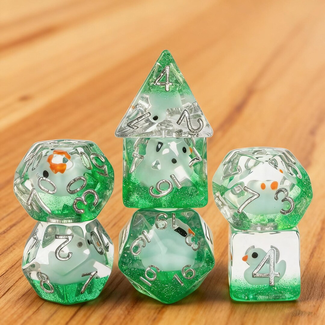 Cute White Duck DND Dice Set｜baldur's Gate Cthulhu Game Dice｜resin ...