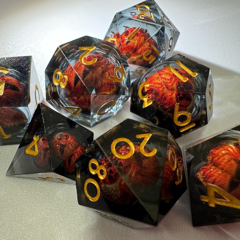 Blue Spider Liquid Core Dice Set｜sharp Edge Polyhedral With Spider ...
