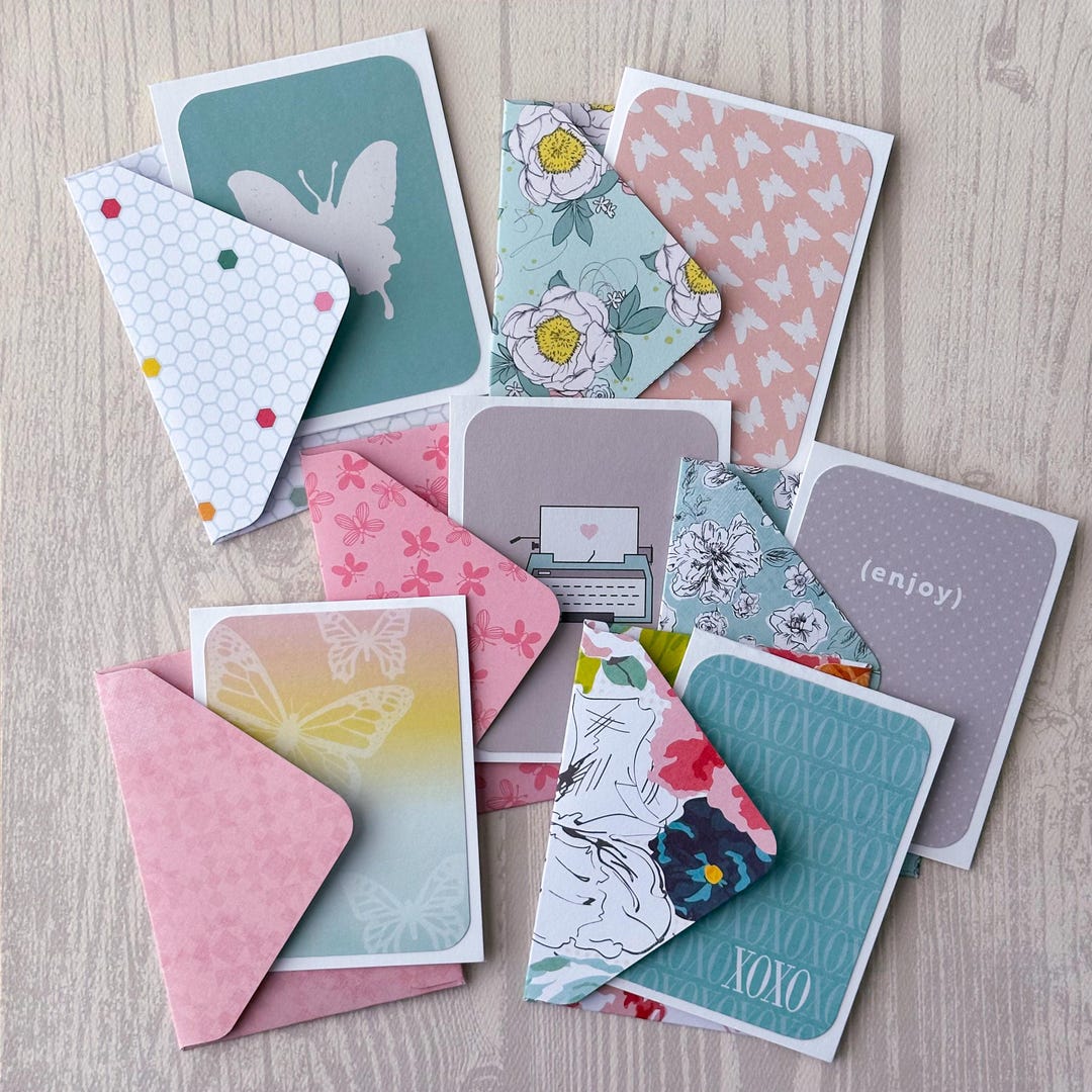 Mini Note Cards | Assorted Handmade Mini Note Cards | Small Cards and ...