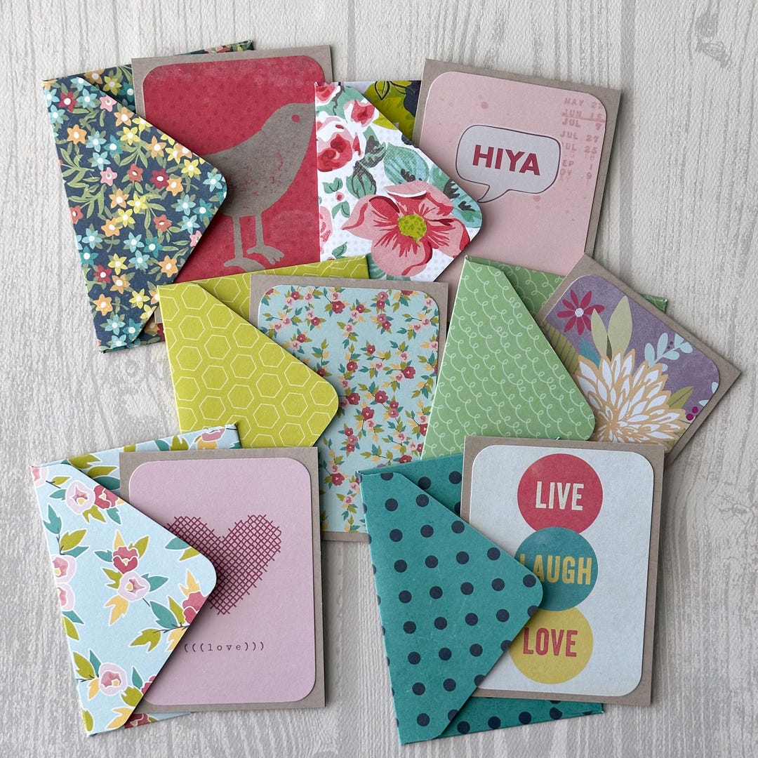 Mini Note Cards | Assorted Handmade Mini Note Cards | Small Cards and ...