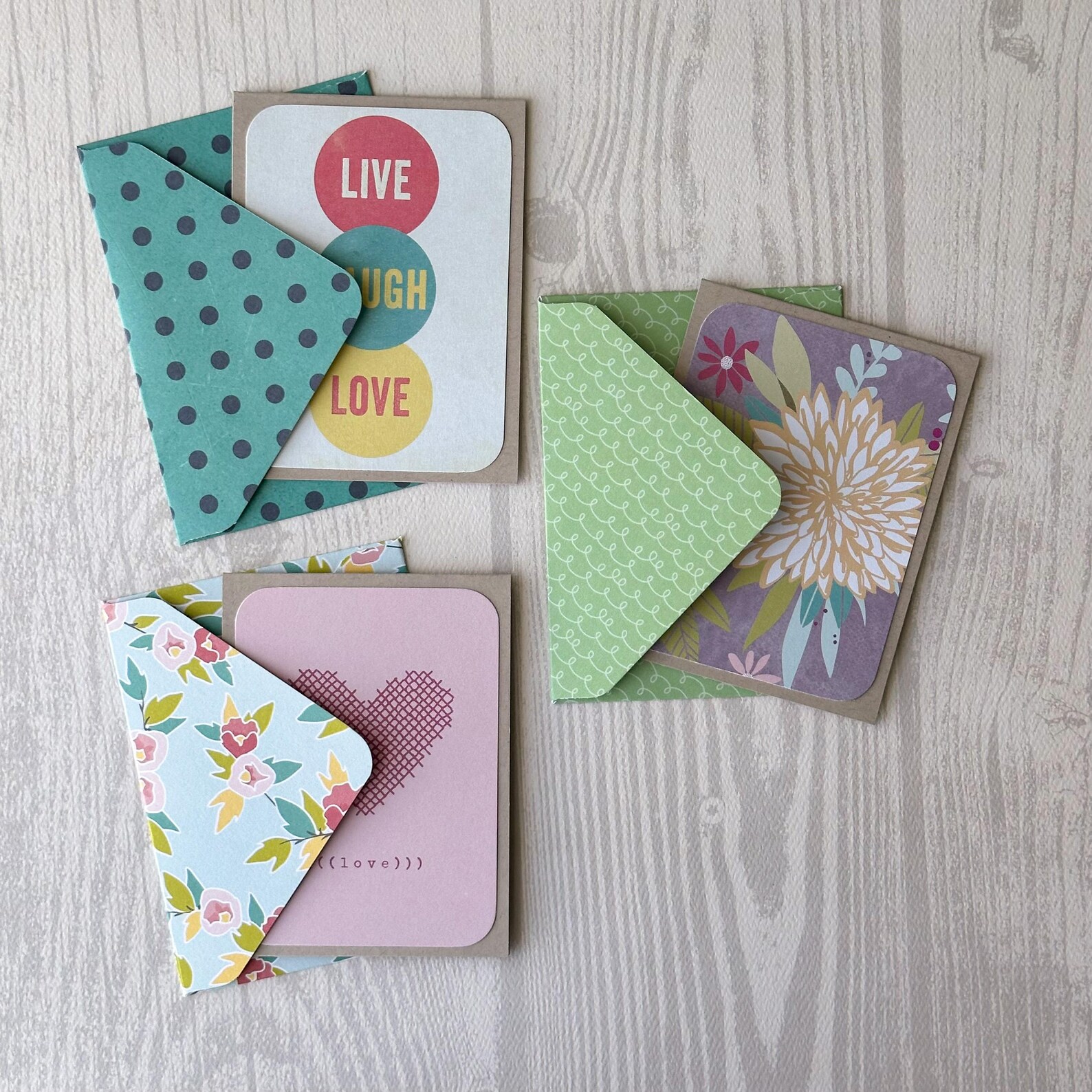 Mini Note Cards | Assorted Handmade Mini Note Cards | Small Cards and ...