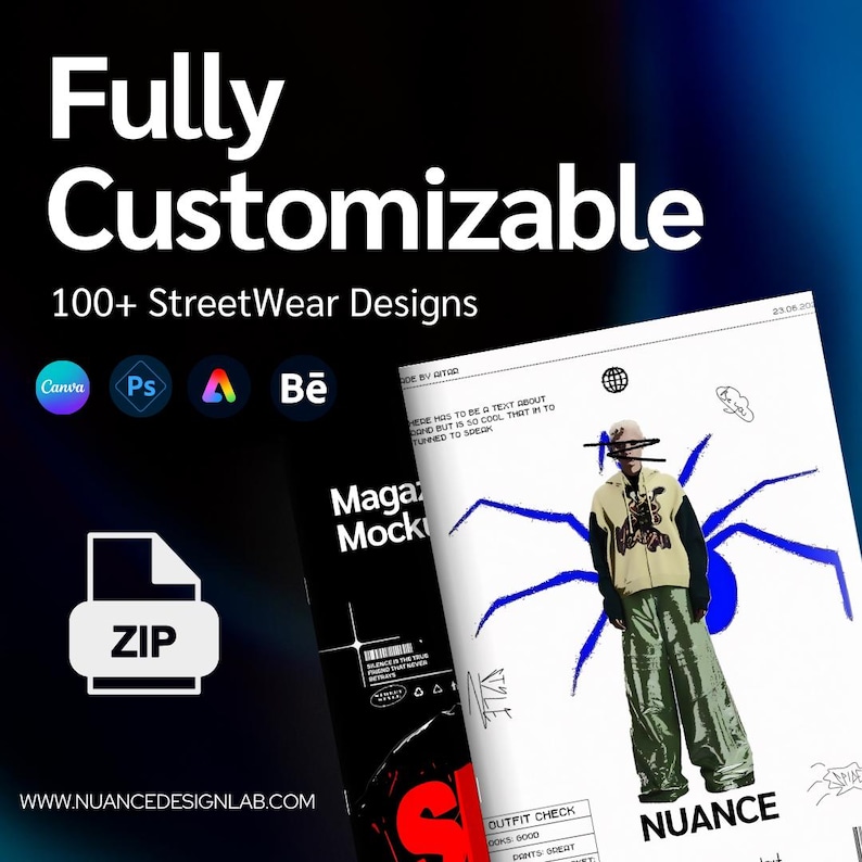 Streetwear Graphics Bundle: Editable T-shirt Designs (digital Download ...