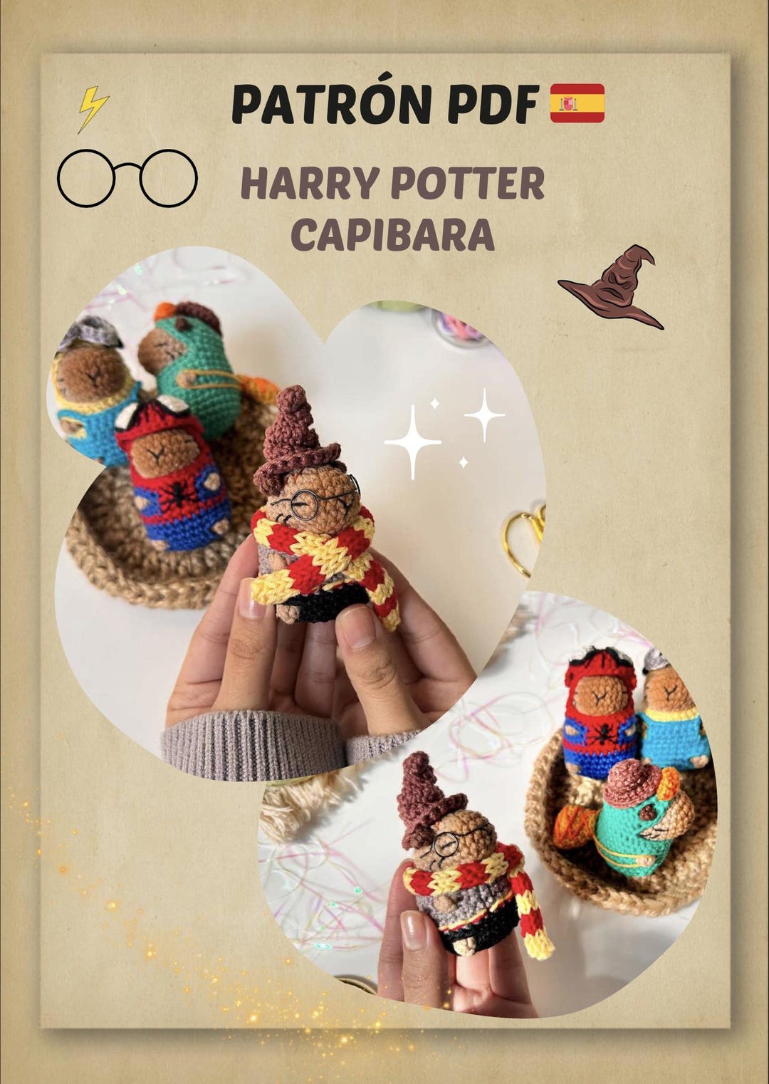 7-in-1 Capybara Crochet Pattern Harry Potter/shrek/perry/spiderman ...