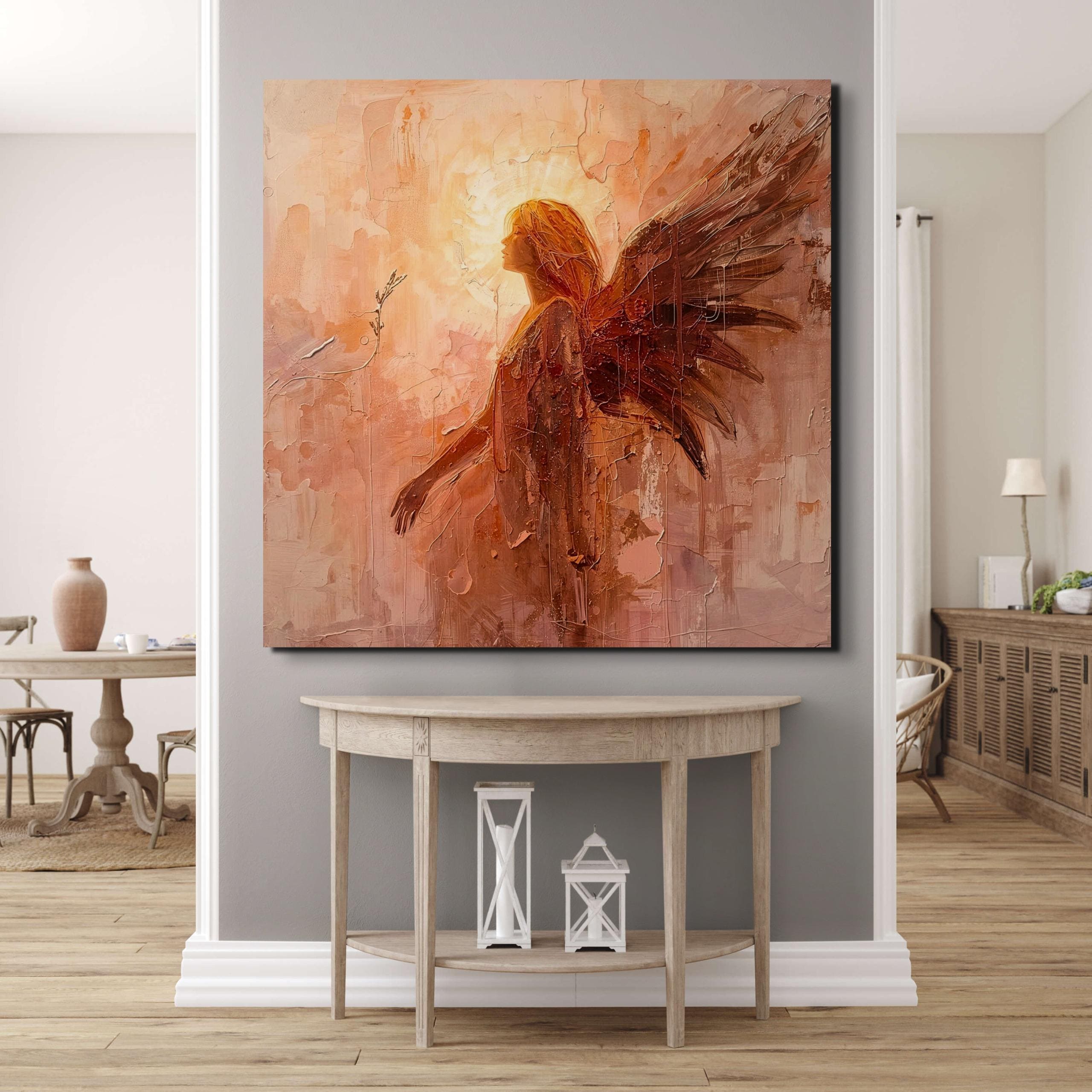 Angel Canvas Wall Art – Spiritual Abstract Wall Decor - Etsy
