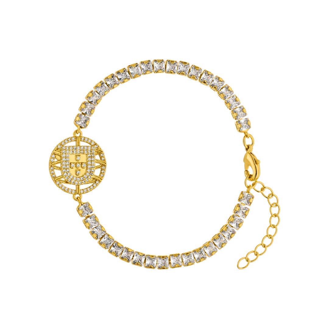Portugal Crest Bracelet, Portugal Zirconia Bracelet, Portugal Bracelet ...