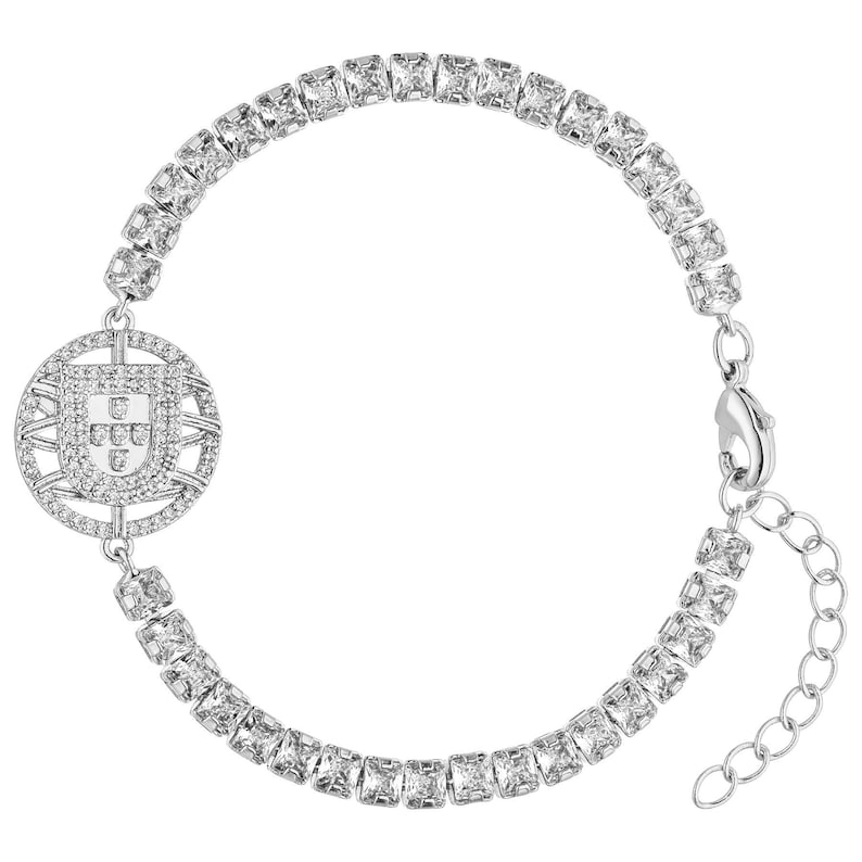 Portugal Crest Bracelet, Portugal Zirconia Bracelet, Portugal Bracelet ...