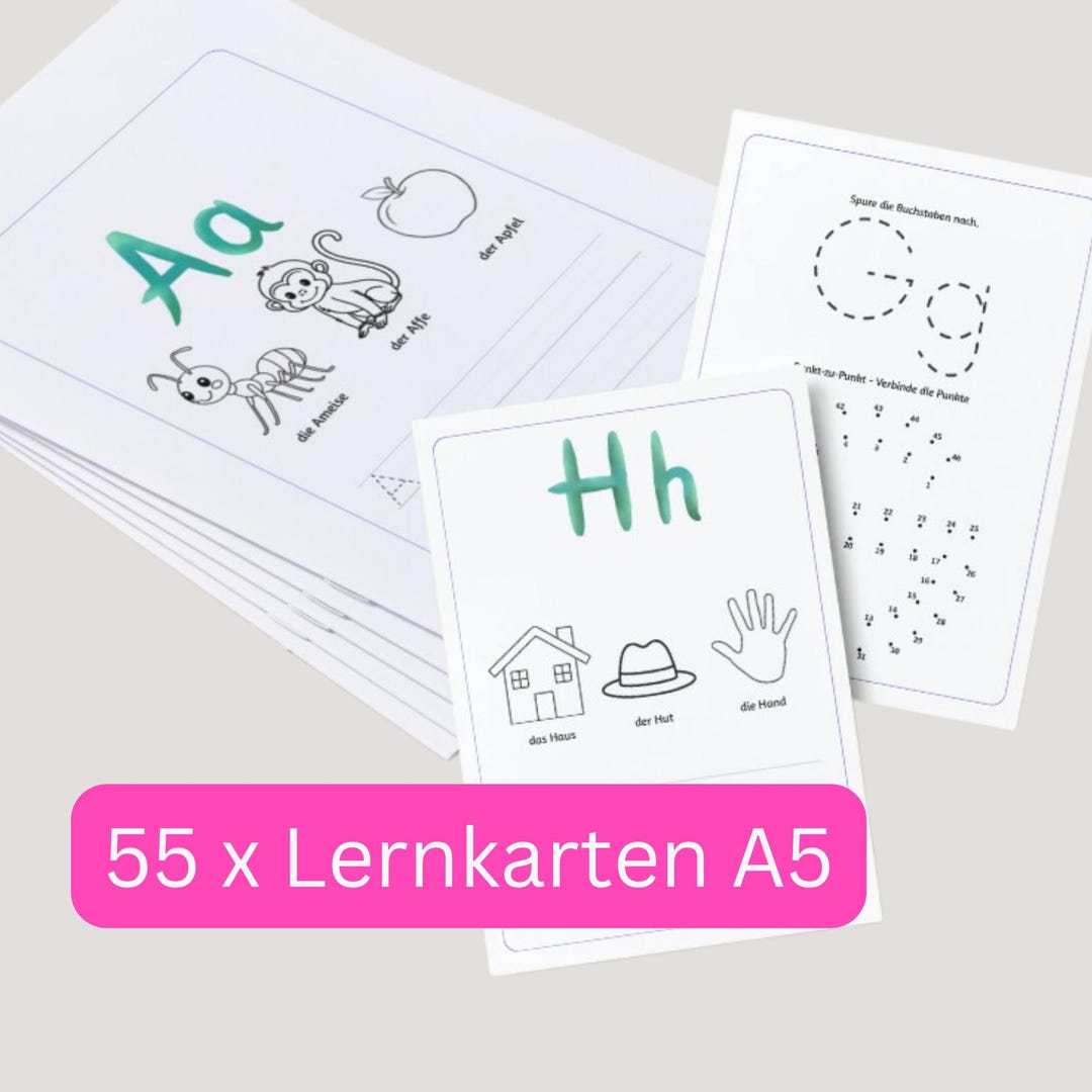 124 ABC Learning Sheets - Print, Trace, Write & Color - Etsy